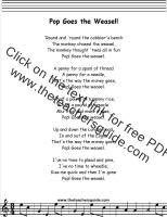 Pop Goes the Weasel Lyrics, Printout, MIDI, and Video