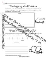 Thanksgiving Printouts from The Teacher's Guide