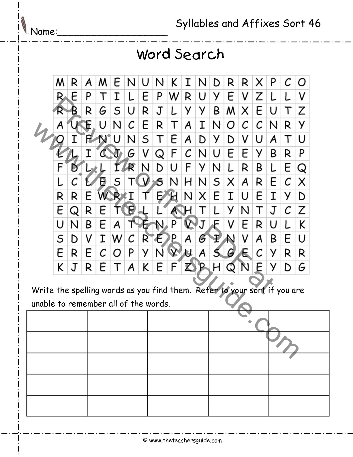 Index of /wordstheirway/syllablesandaffixes