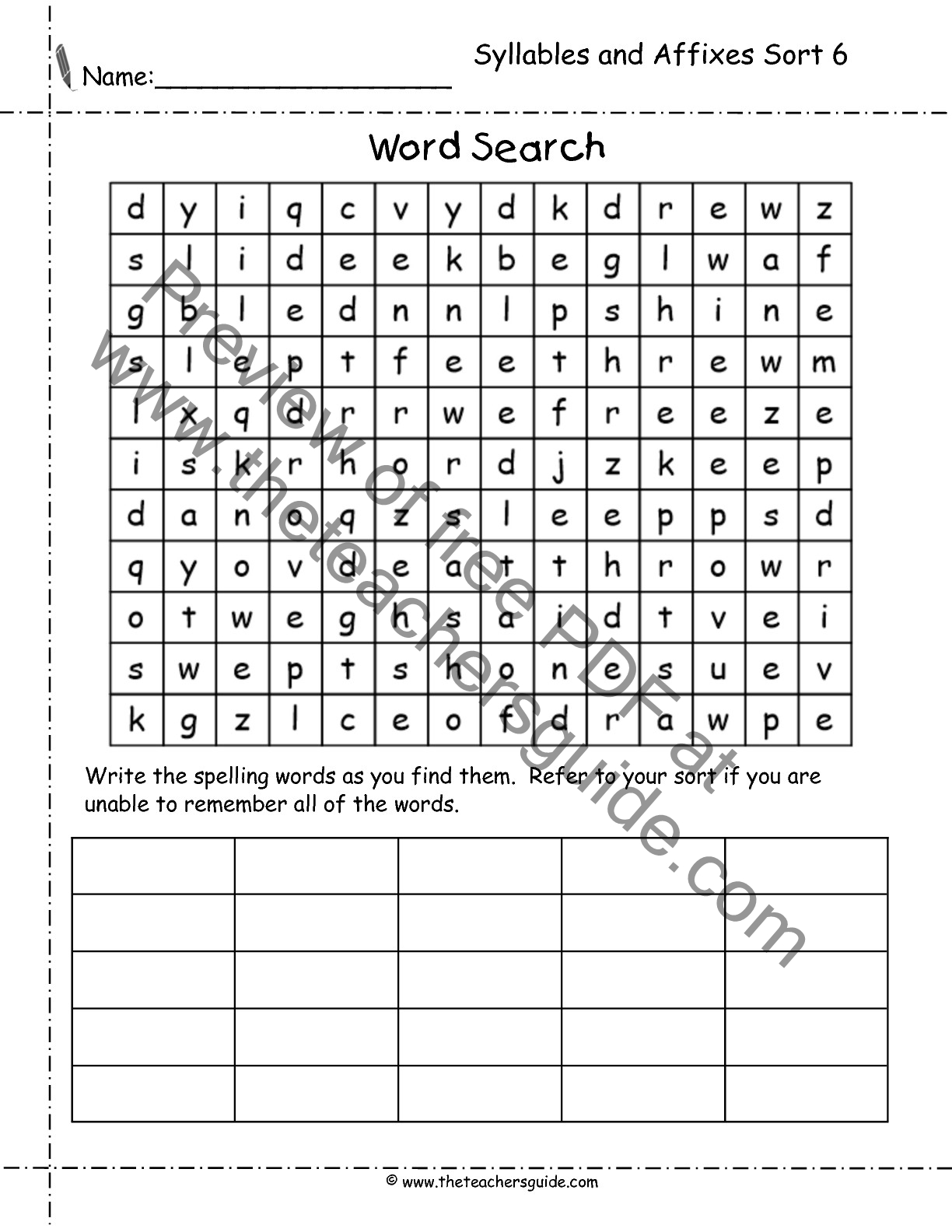 Index of /wordstheirway/syllablesandaffixes